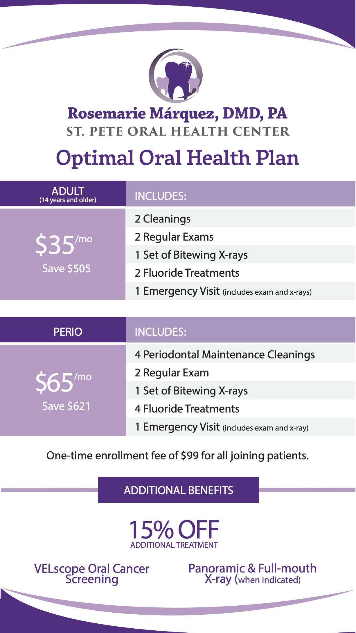 Optimal Oral Health Plan | St. Pete Oral Health Center